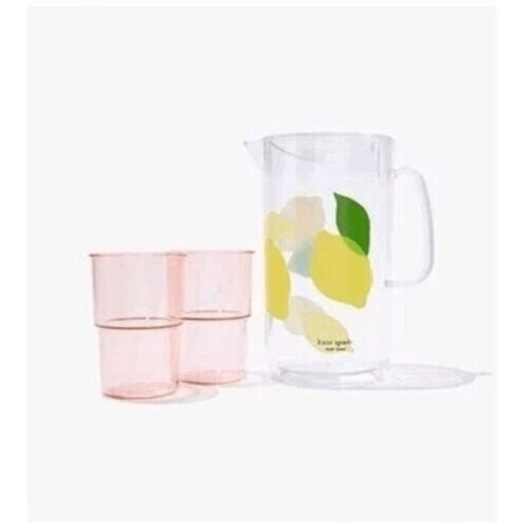 kate spade | Dining | Kate Spade Lemon Pitcher Set W 2 Cups Lemonade ...